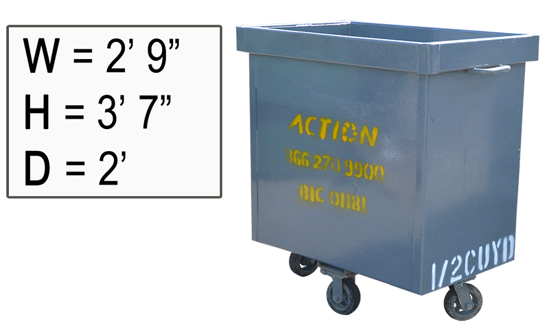 Action-0.5Yard-A-Frame-Container | Interstate Waste Services