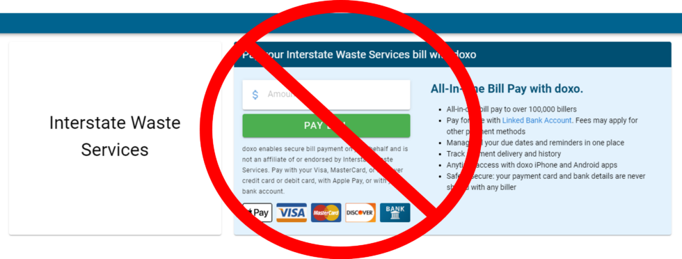 Doxo Bill Payment – Customer Warning! | Interstate Waste Services